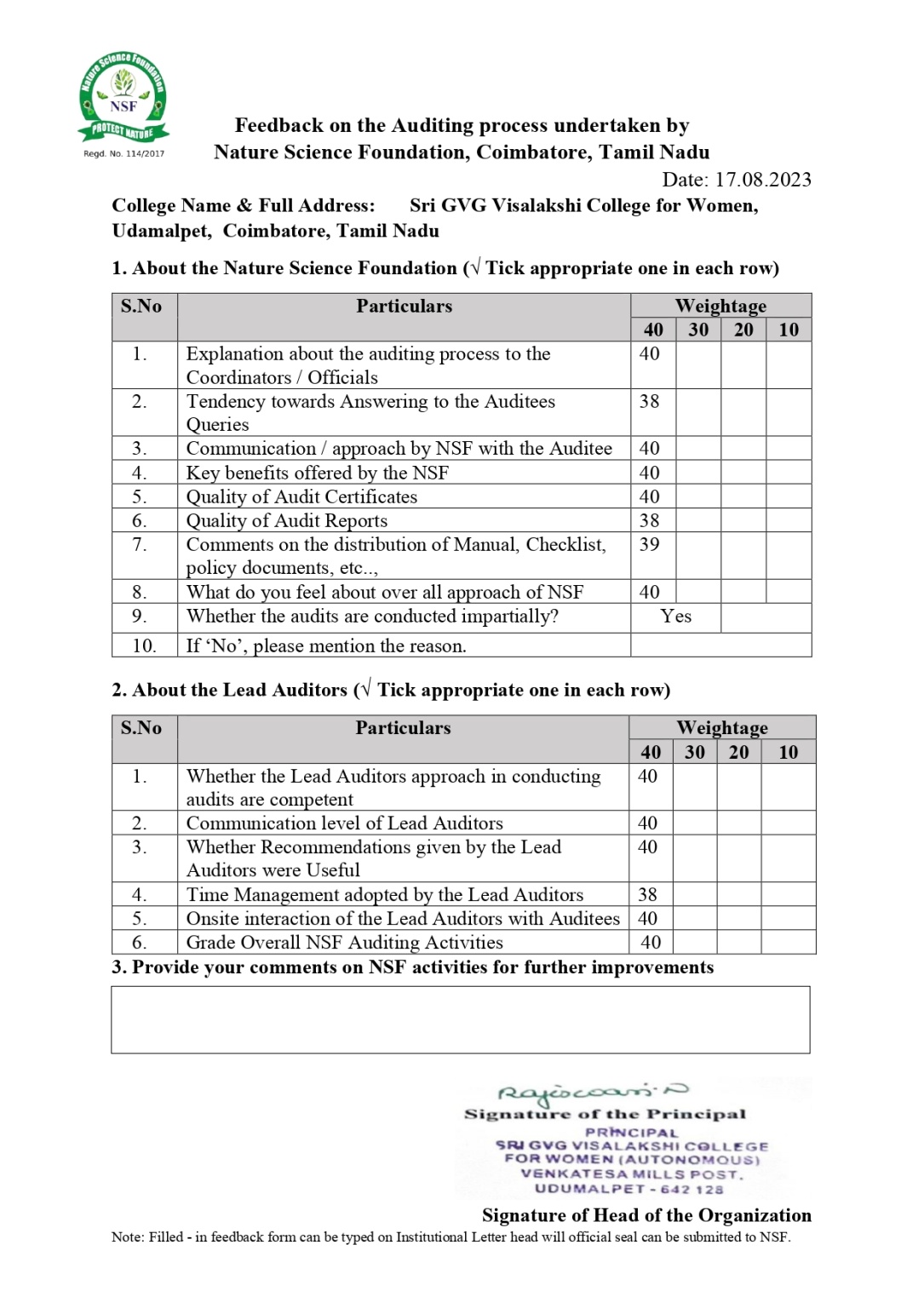 Nature Science Foundation