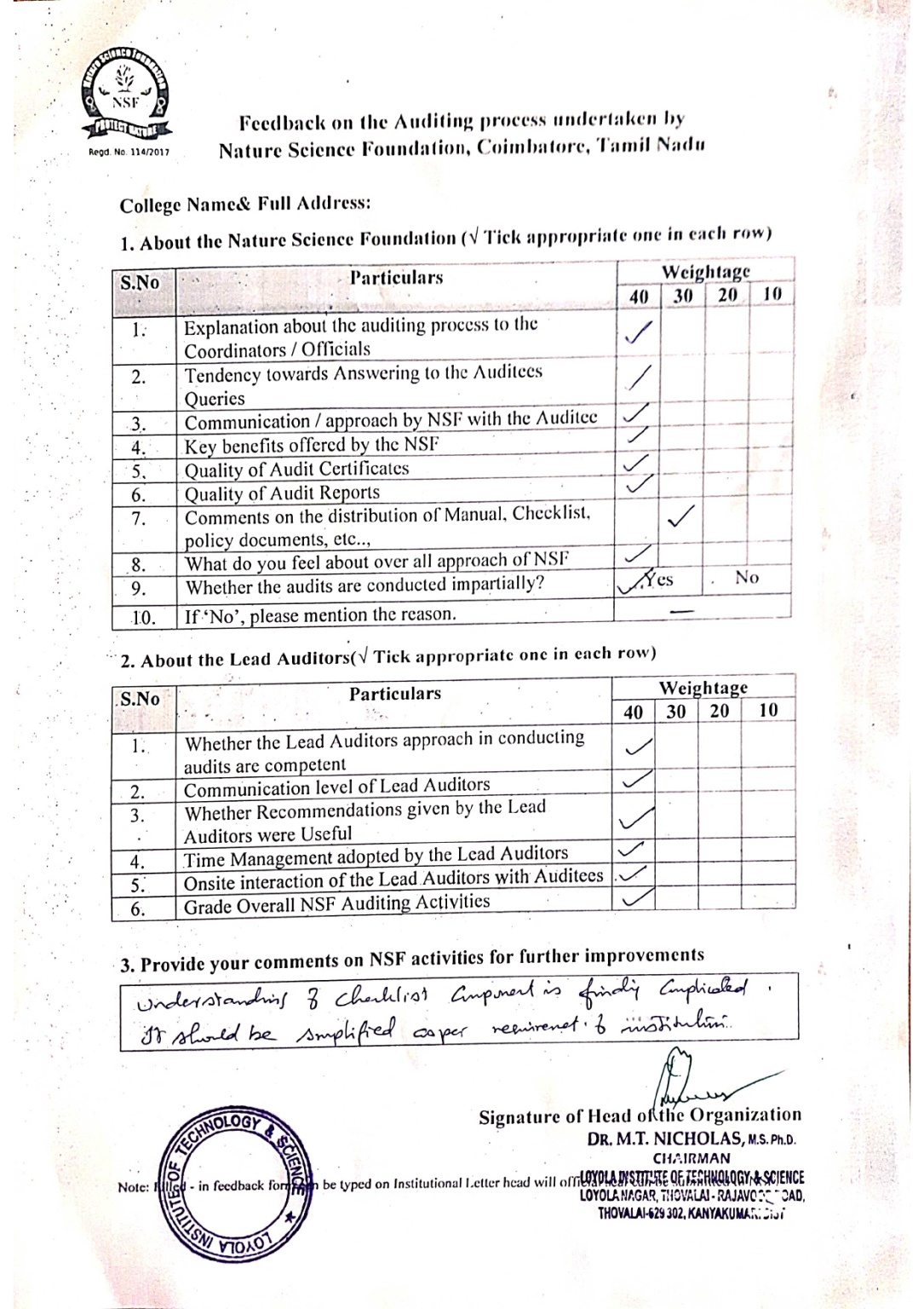 Nature Science Foundation