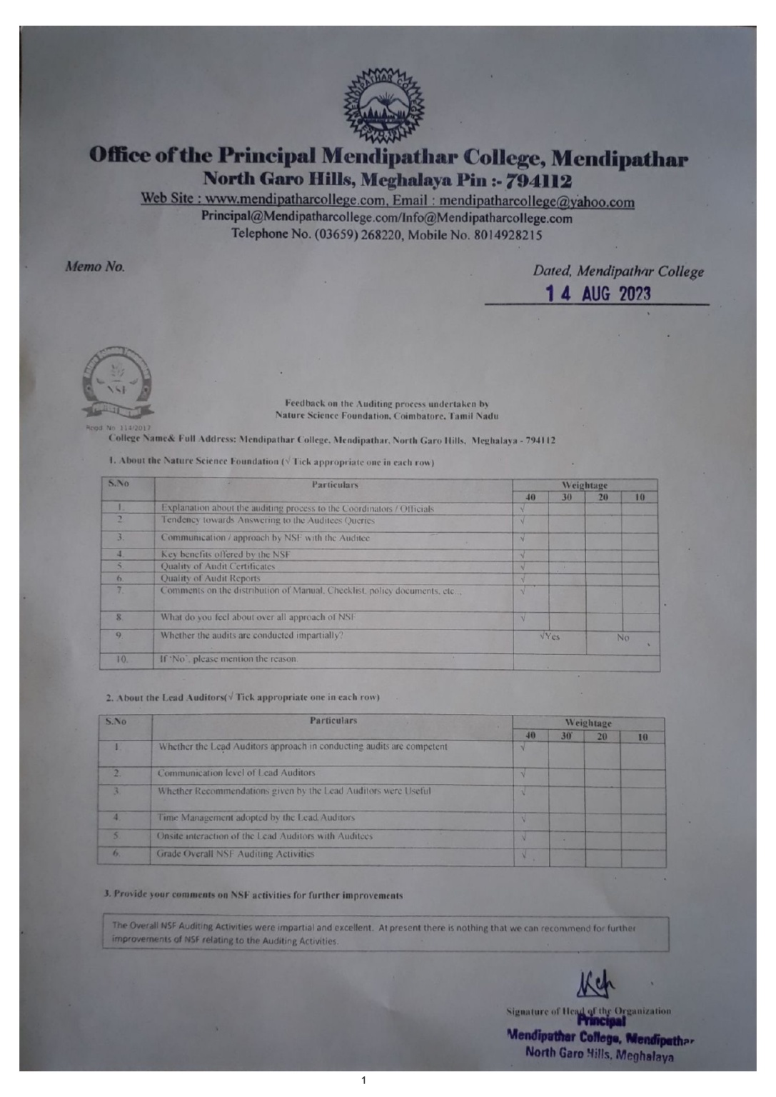 Nature Science Foundation