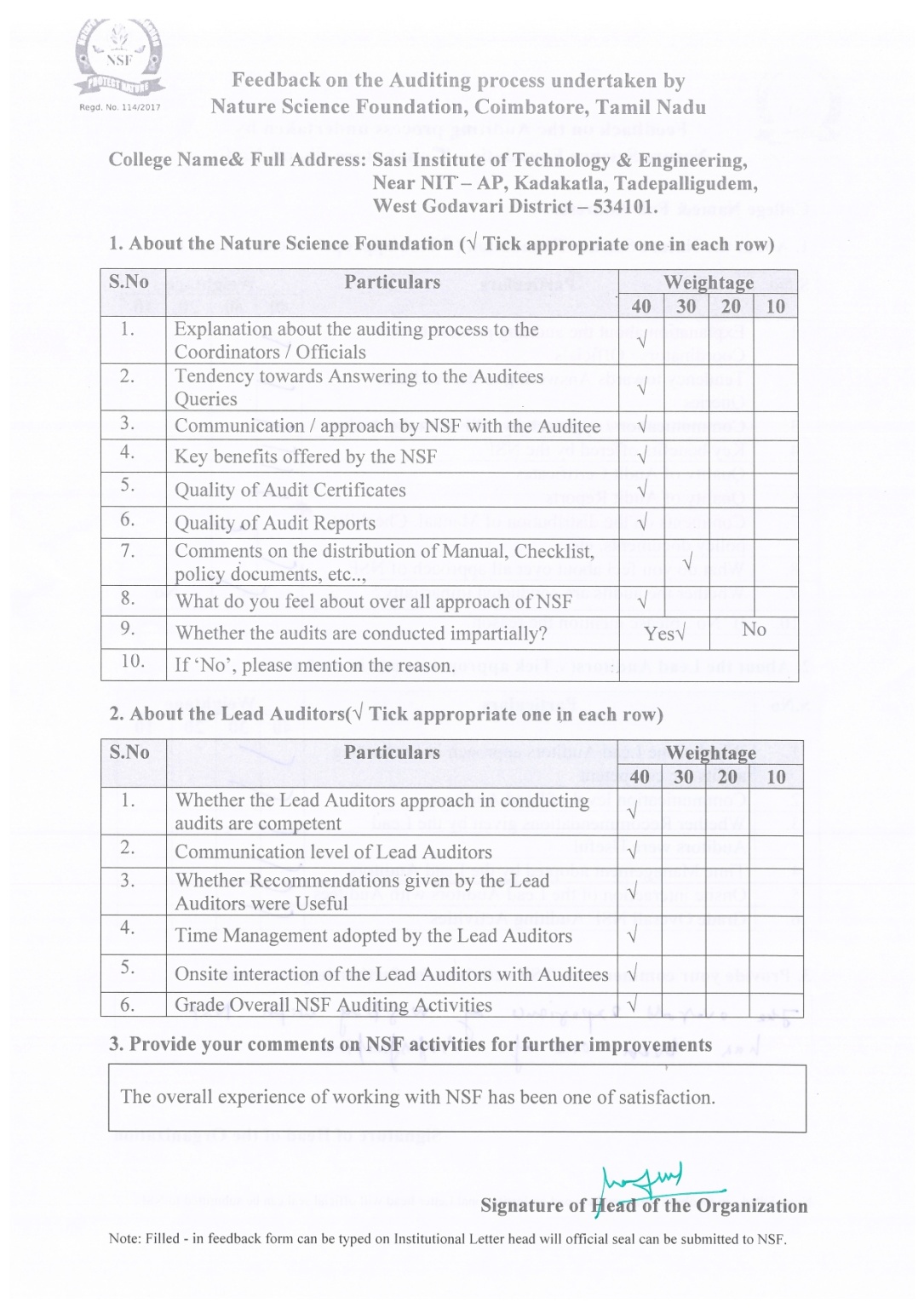 Nature Science Foundation